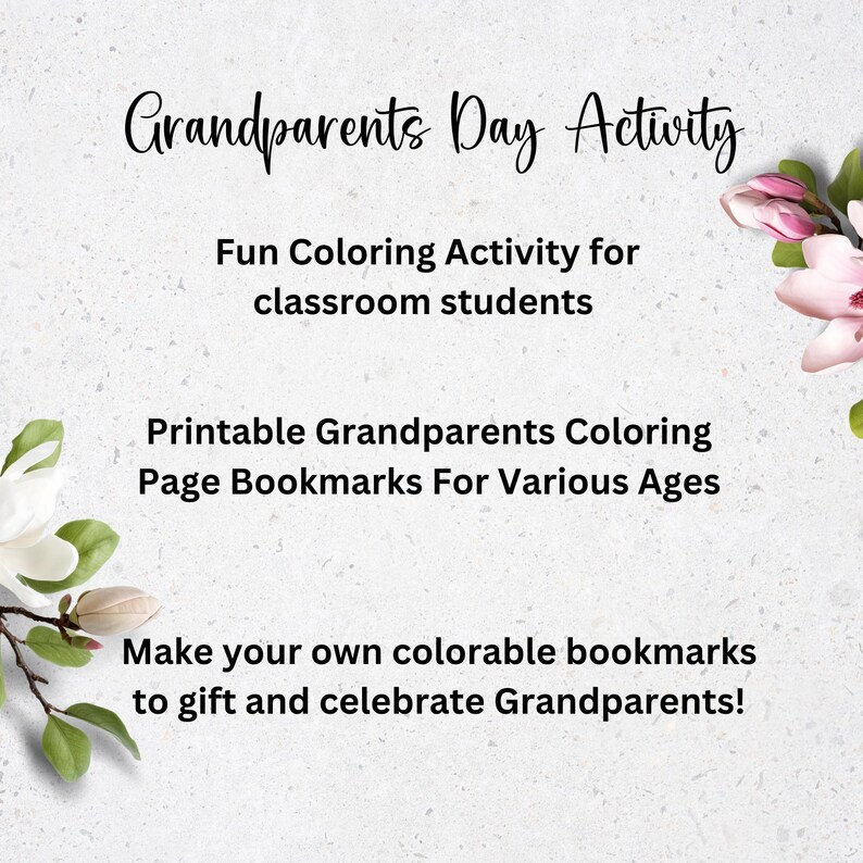 Grandparents Day Coloring Bookmarks for Kids, Grandparents Printable ...