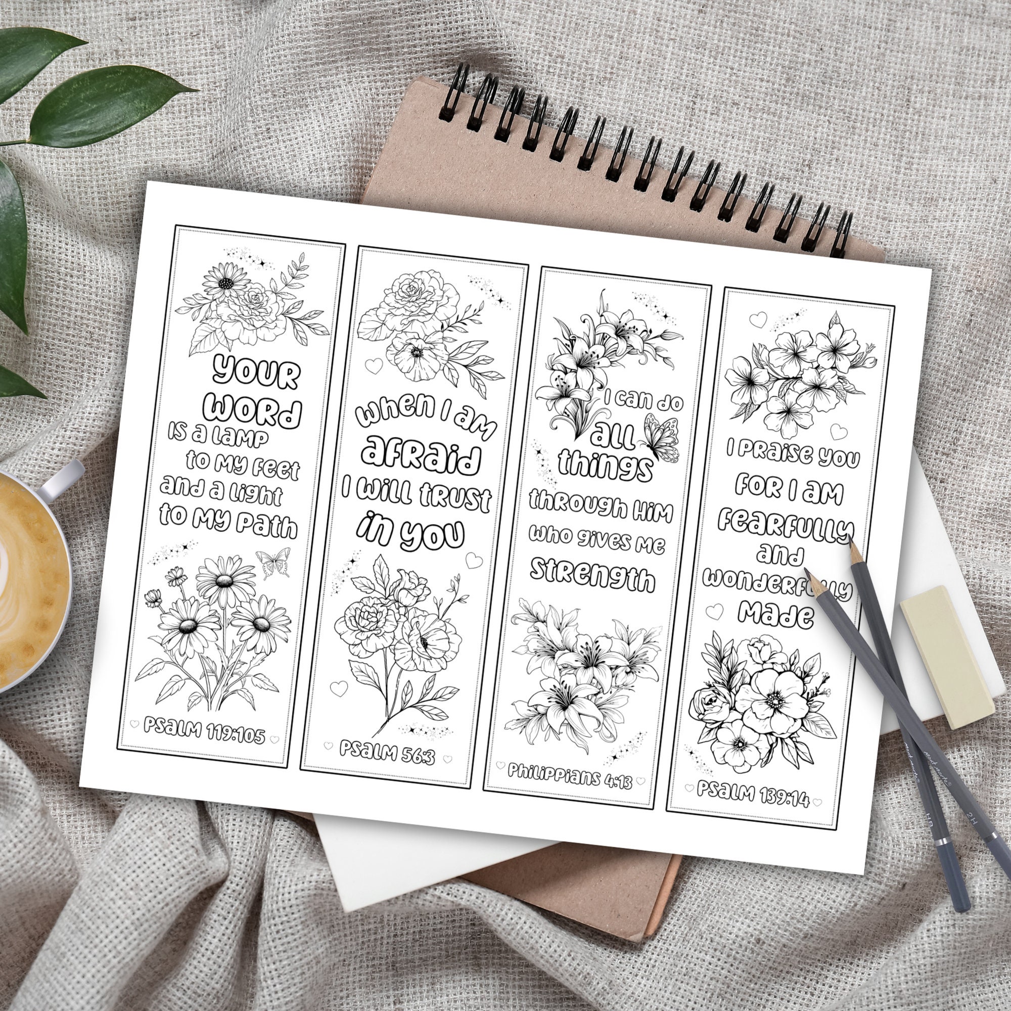 Printable Scripture Coloring Bookmarks for Women, Bible Verse ...