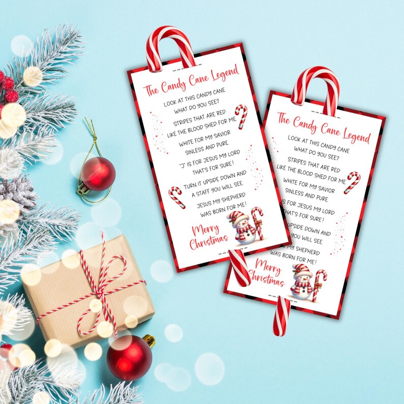 Legend of the Candy Cane Printable Poem Card, Candy Cane Legend Tag ...