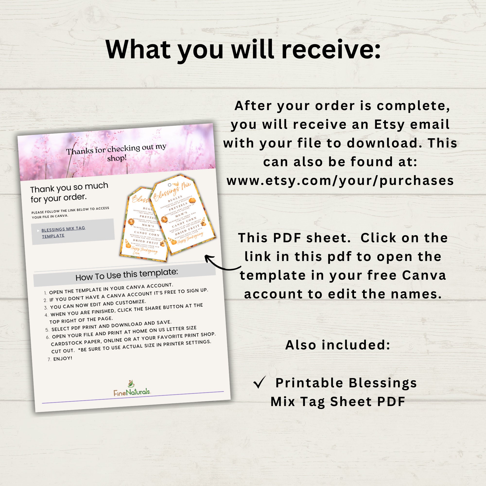 Blessing Mix Tag Editable, Thanksgiving Blessing Mix Poem, Fall ...