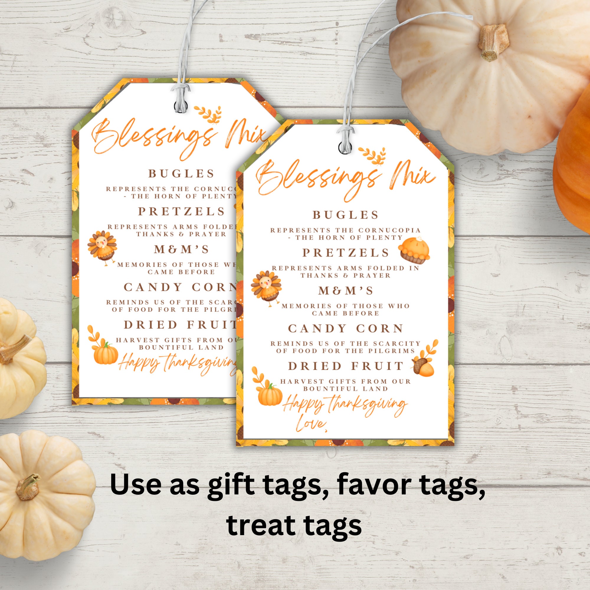 Blessing Mix Tag Editable, Thanksgiving Blessing Mix Poem, Fall ...