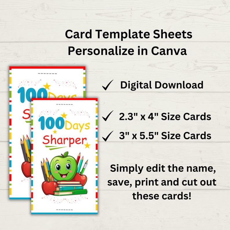 100th Day of School Pencil Card, Printable 100 Days Sharper ...