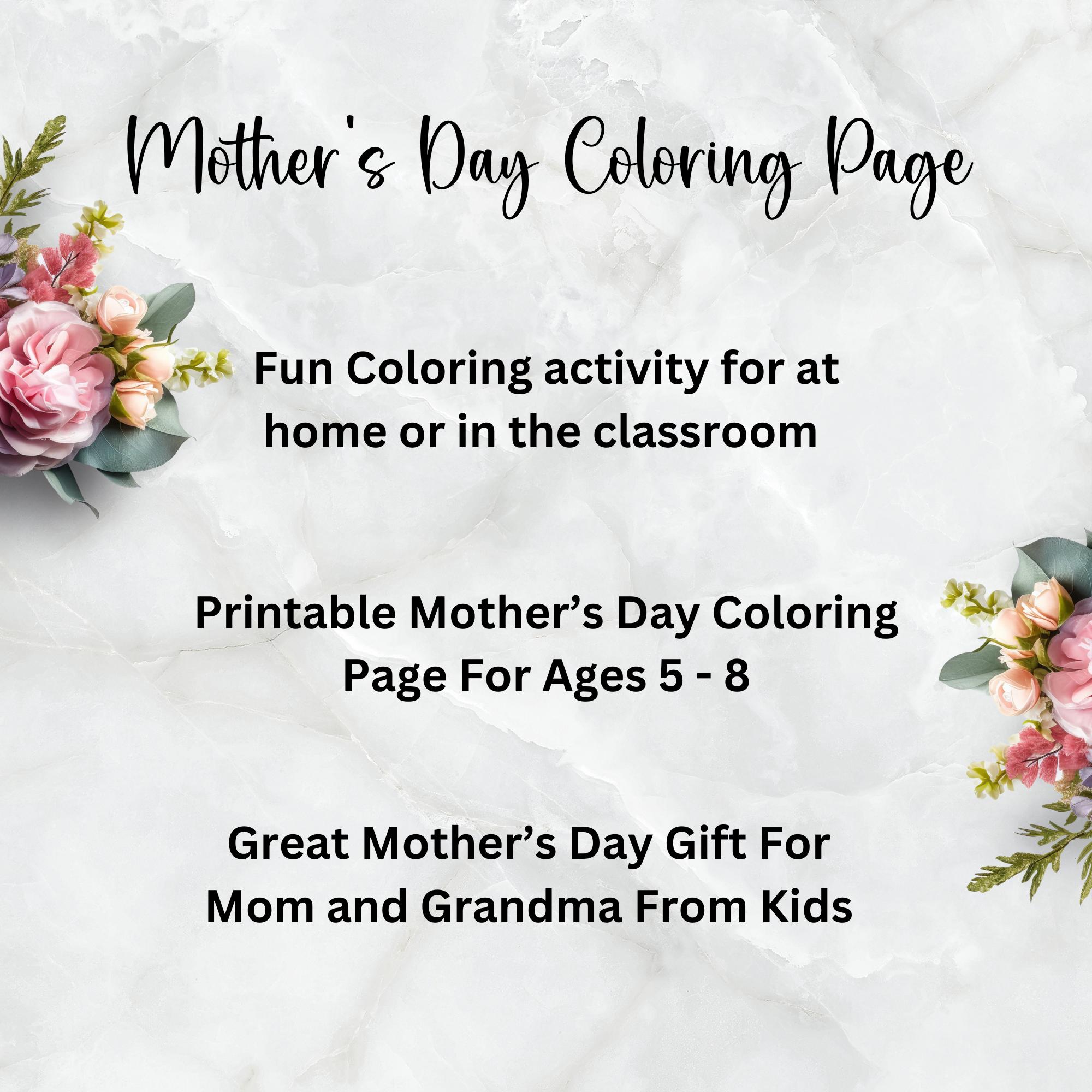 All About My Mom Questionnaire Printable, Mother’s Day Coloring Page ...