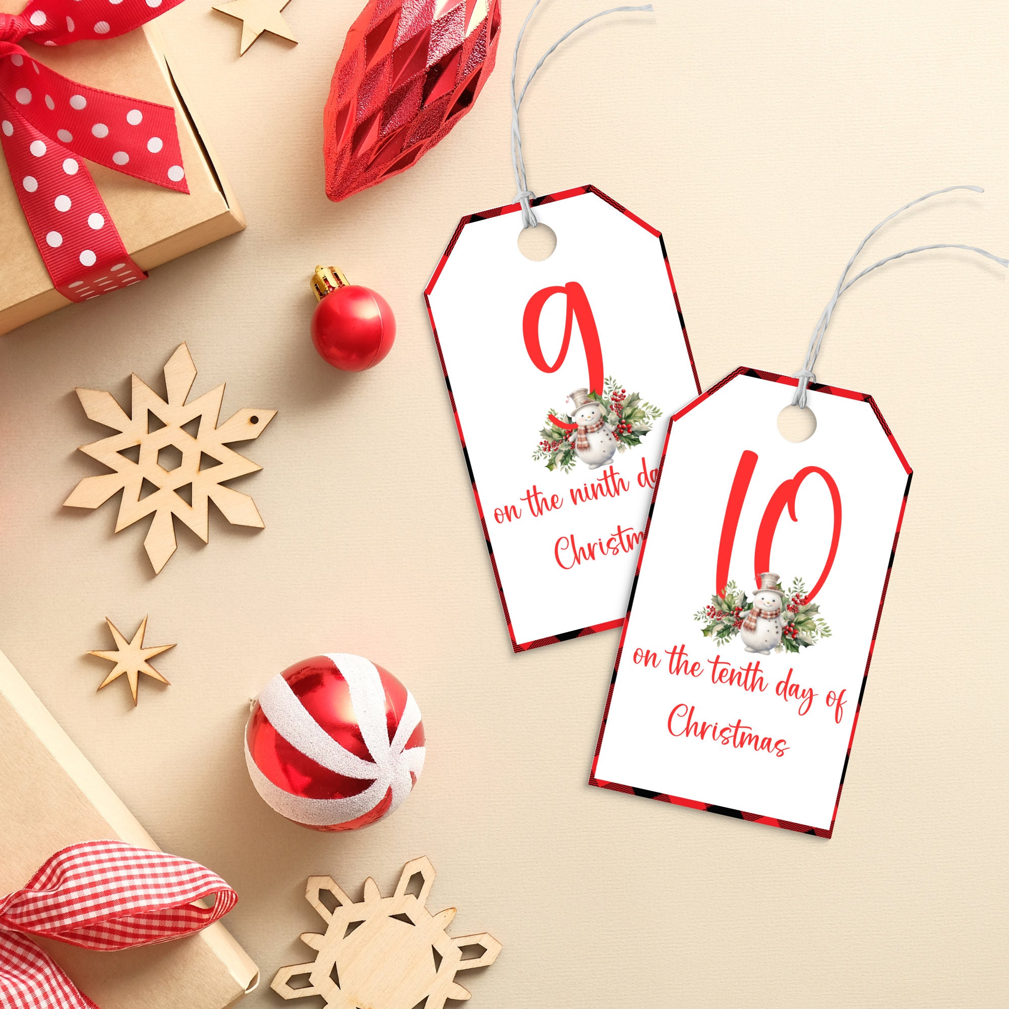 12 Days of Christmas Gift Tags Printable, 12 Days of Christmas ...