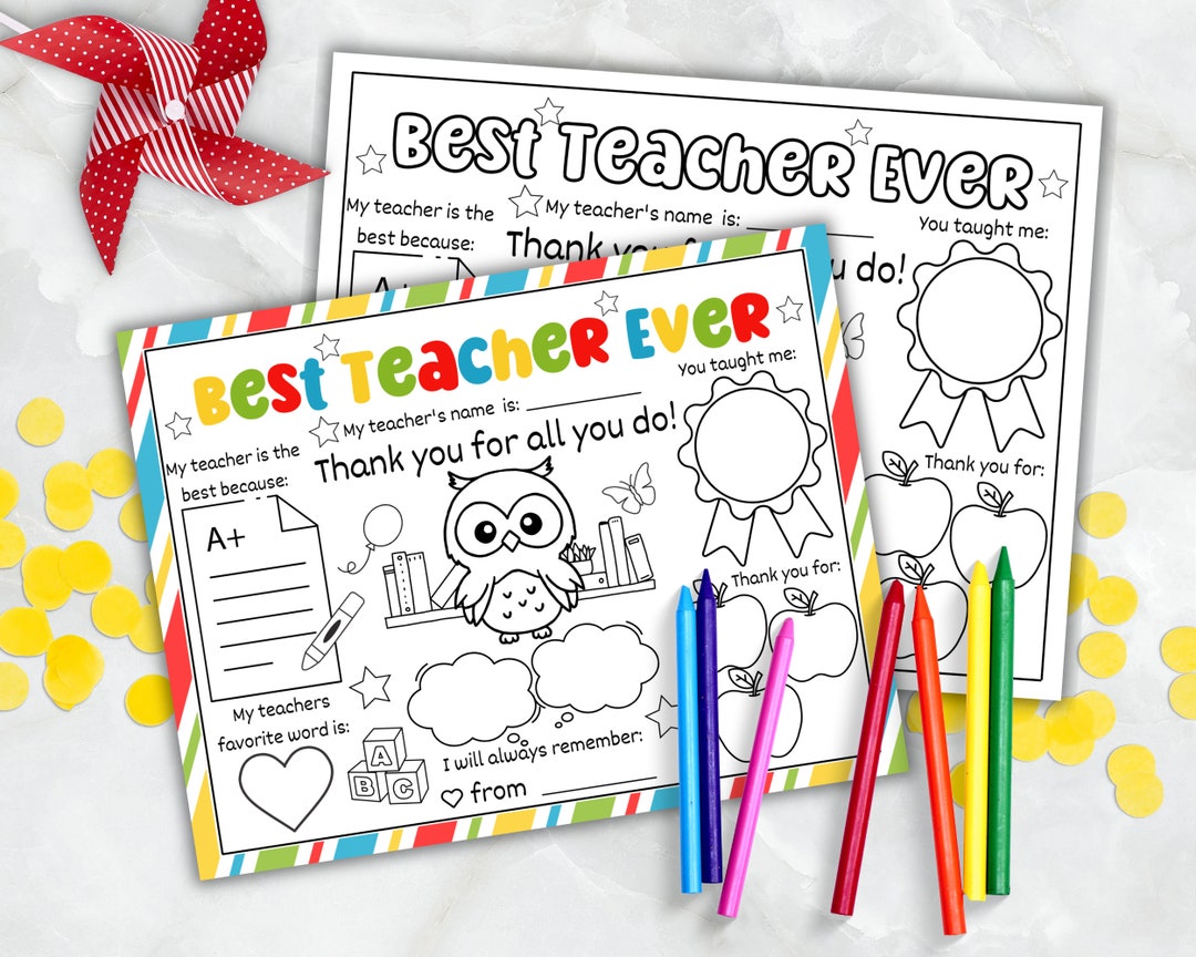 Teacher Appreciation Printable Coloring Page, Teacher Survey Coloring ...
