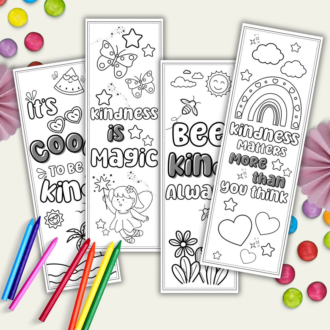 Kindness Printable Bookmarks Kindness Coloring Bookmarks Printable ...