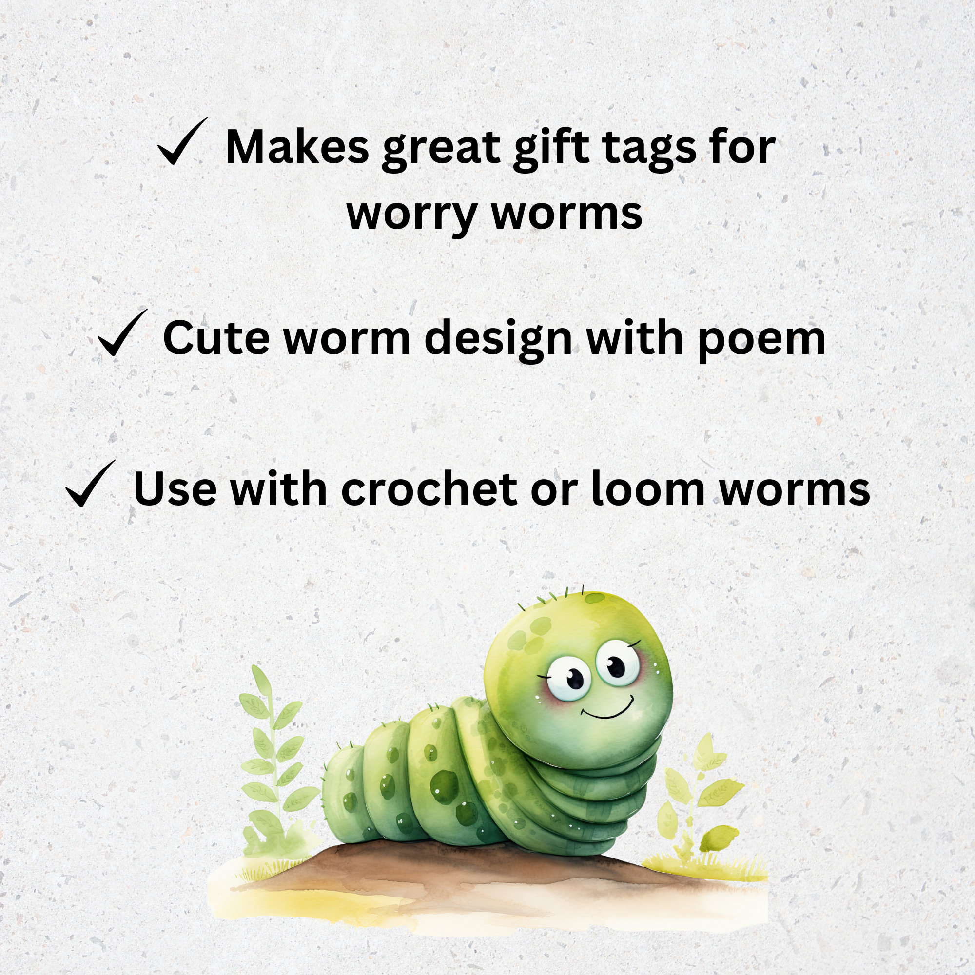 Worry Worm Gift Tag, Worry Worm Printable Card, Worry Worm Poem for ...