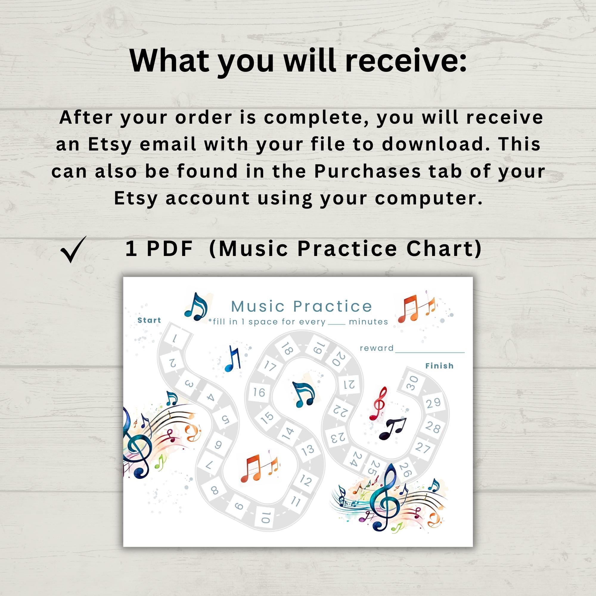 Music Practice Reward Chart Printable, Music Practice Tracker for Kids ...