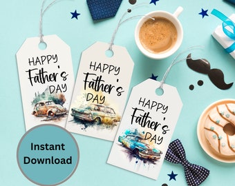 Printable Happy Father's Day Gift Tag Customizable - Etsy