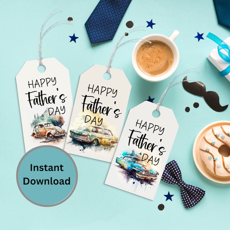 Happy Father's Day Gift Tags Printable Fathers Day - Etsy Australia