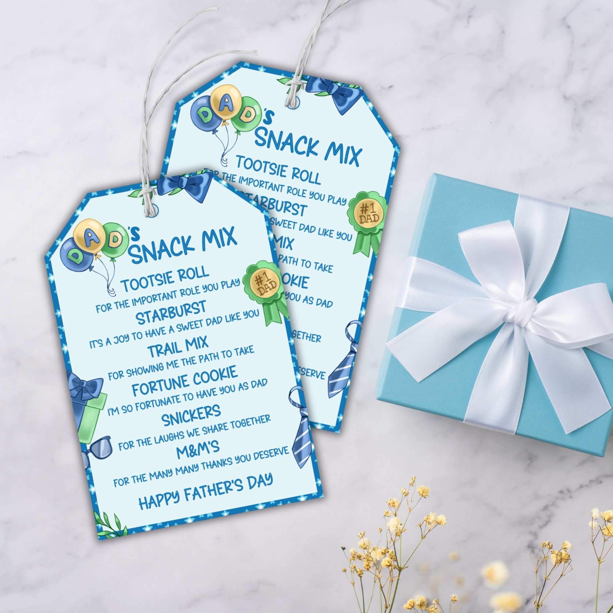 Fathers Day Snack Mix Gift Tag Printable, Fathers Day DIY Gift From ...