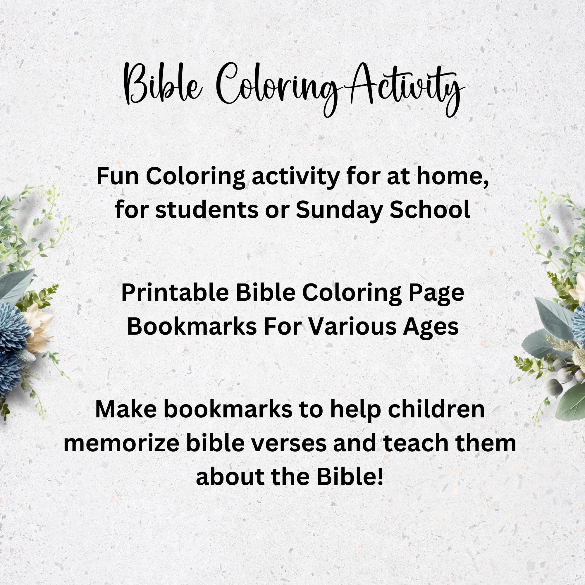Bible Verse Coloring Bookmarks for Christian Kids, Bible Memory Verse ...
