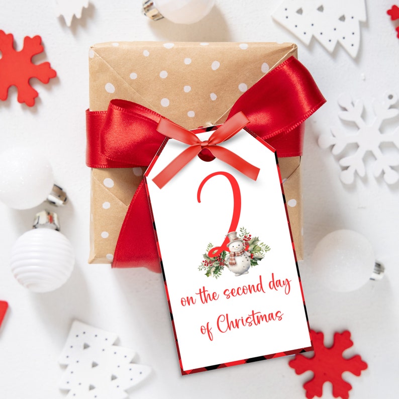 12 Days of Christmas Gift Tags Printable, 12 Days of Christmas ...