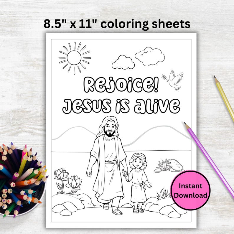 Christian Easter Coloring Pages for Kids, Printable Easter Bible ...