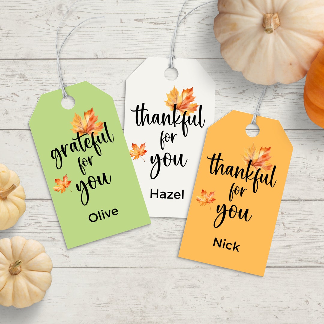 Editable Thanksgiving Gift Tag Printable Thanksgiving Name - Etsy
