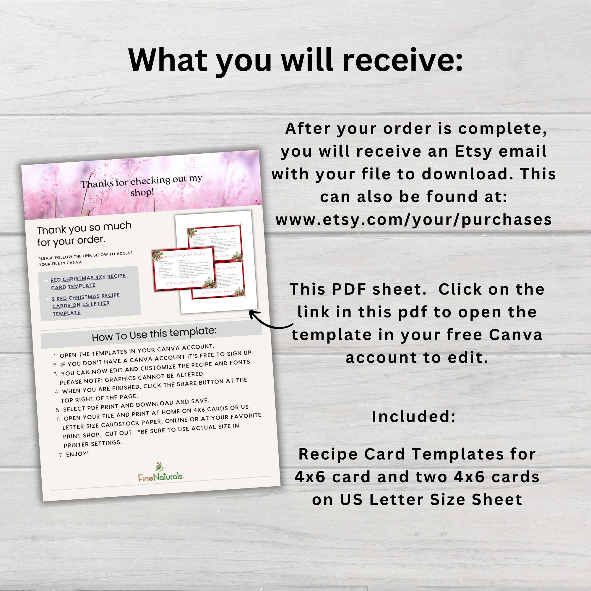 Printable Holiday Recipe Template, Christmas Cookie Recipe Card ...