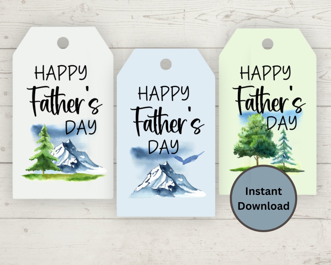 Father's Day Gift Tags Printable Fathers Day Labels Dad - Etsy