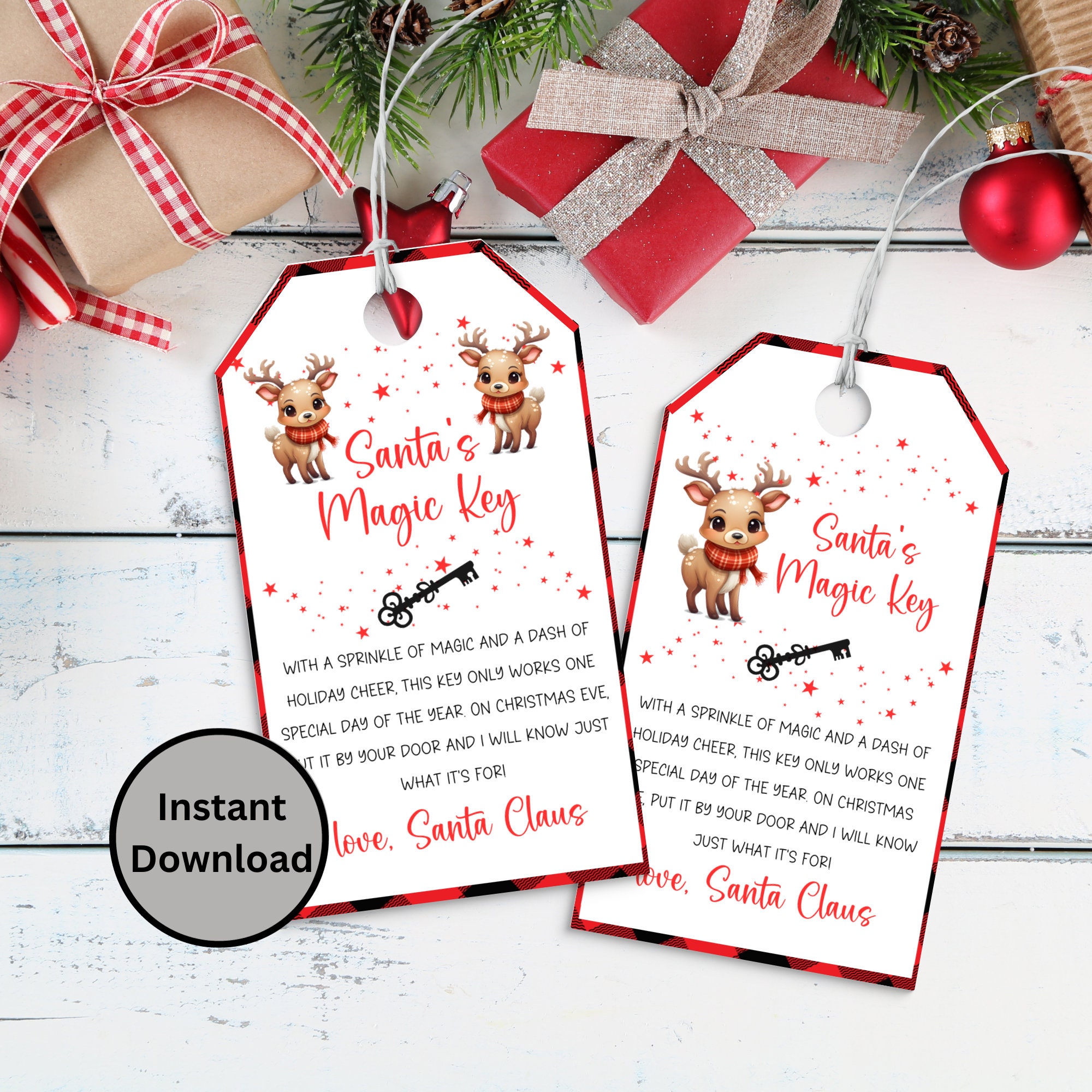 Santa's Magic Key Tags, Santa Key Tags Printable, Magical Christmas Key ...