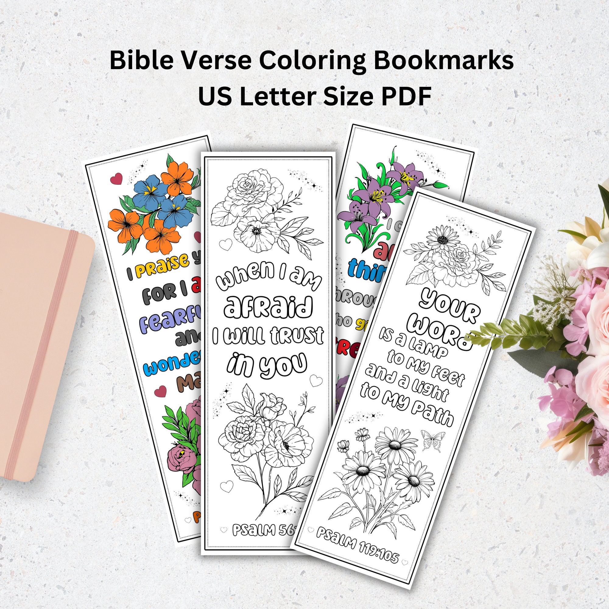 Printable Scripture Coloring Bookmarks for Women, Bible Verse ...