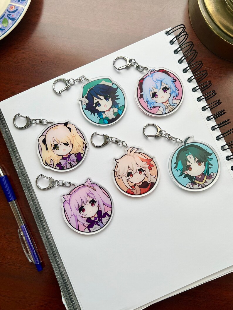 Genshin Impact Acrylic Keychains 2.5, Cute Anime Merch - Etsy