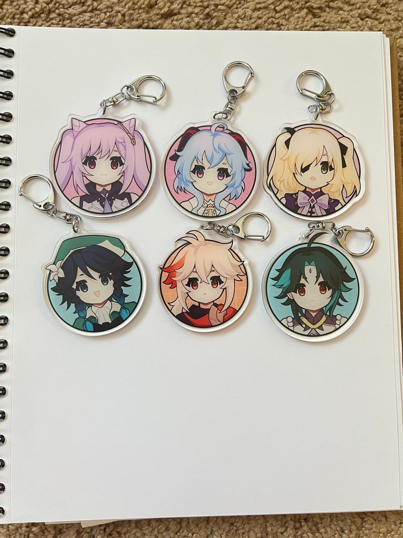 Genshin Impact Acrylic Keychains 2.5, Cute Anime Merch - Etsy