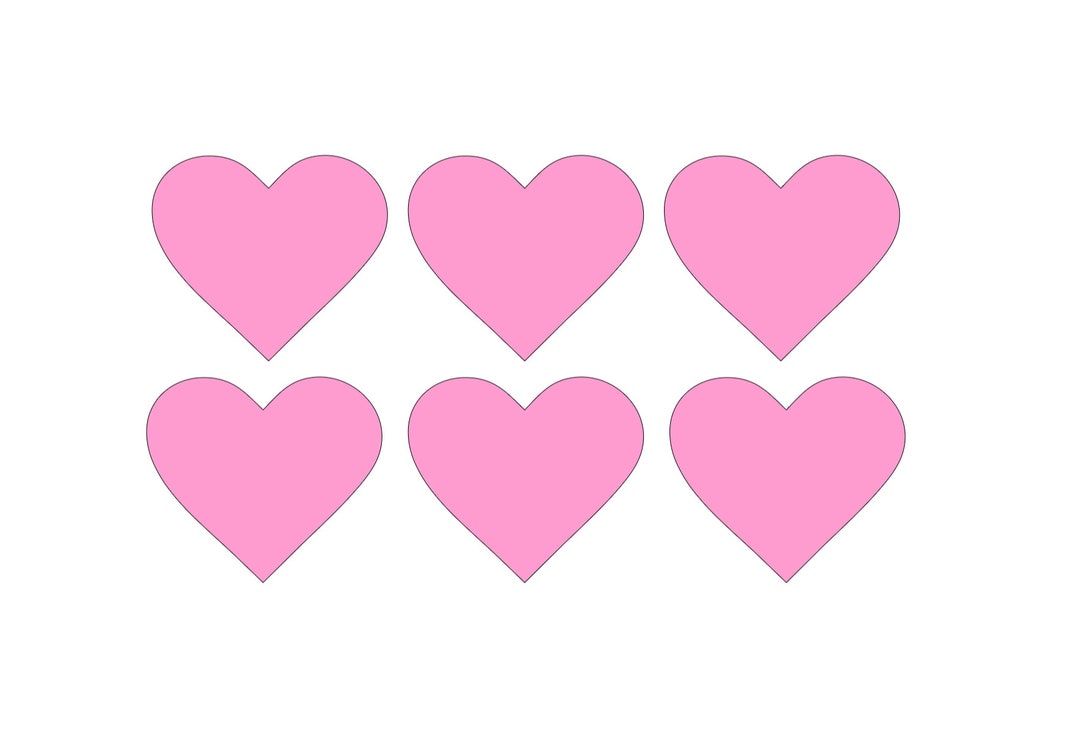 Heart Vinyl Decals Set of 6, Multiple Colors, Sizes, Laptop Decals, Car ...