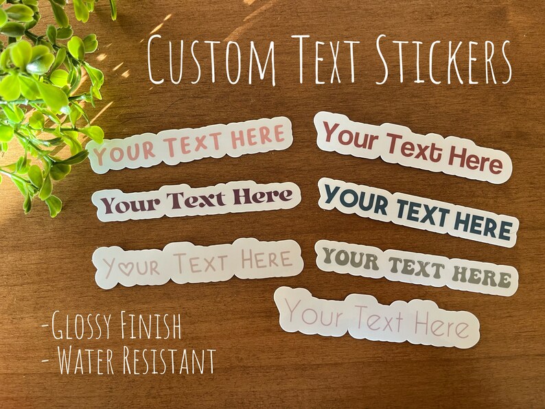 Custom Text Sticker Choose Your Font & Color Custom Name - Etsy