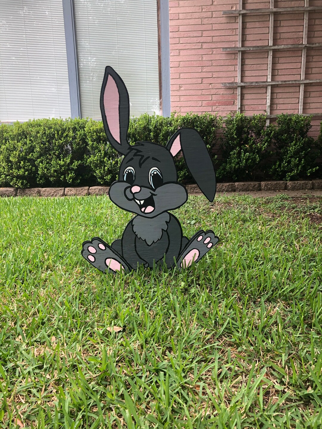 Easter Bunny Wood Cutout Yard Decor - Etsy