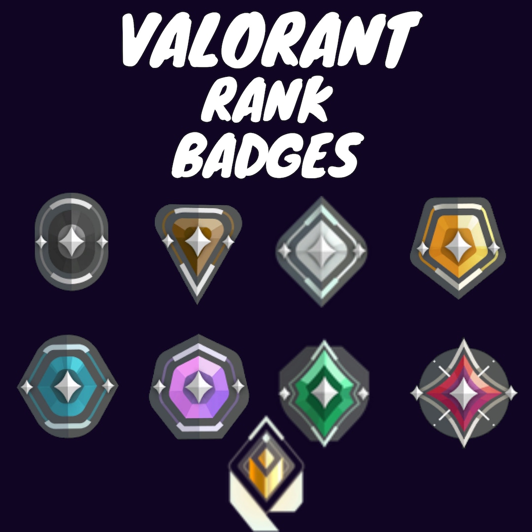 New Valorant Twitch Sub Badges Ranks / Iron / Silver / Gold / Platinum ...