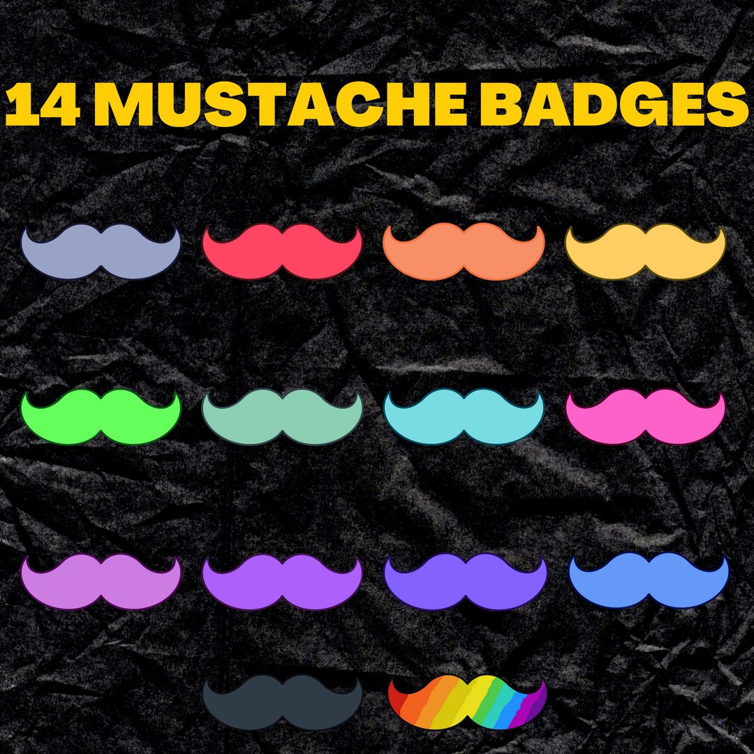 Moustache Badges 14 Twitch Badges Easy to Use Ready to Use - Etsy
