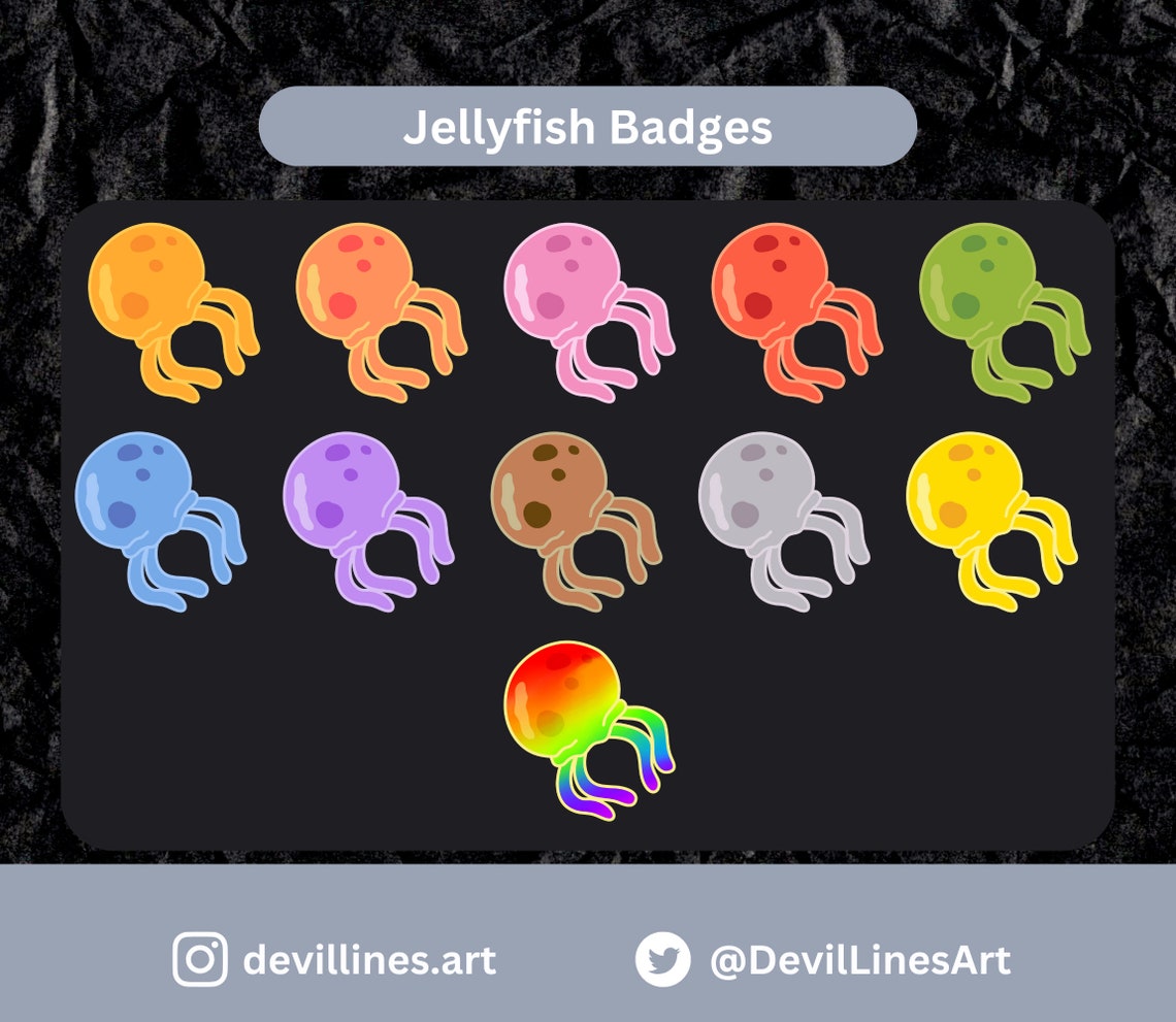 11 Spongebob Jellyfish Badges Spongebob Badges Instant Download Twitch ...