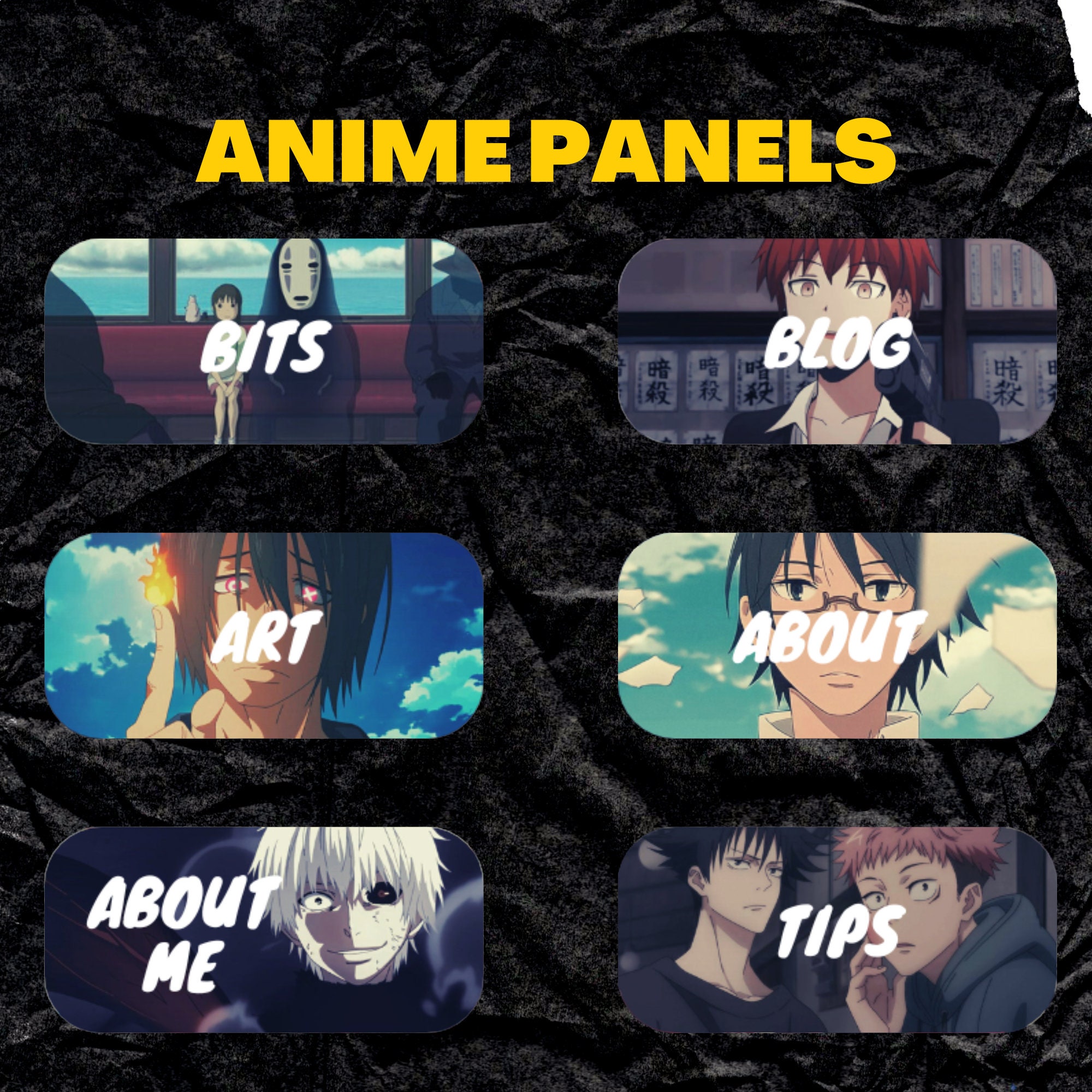 33 NEW Anime Twitch Panels With Rounded Corners 33 Panels About, Links ...