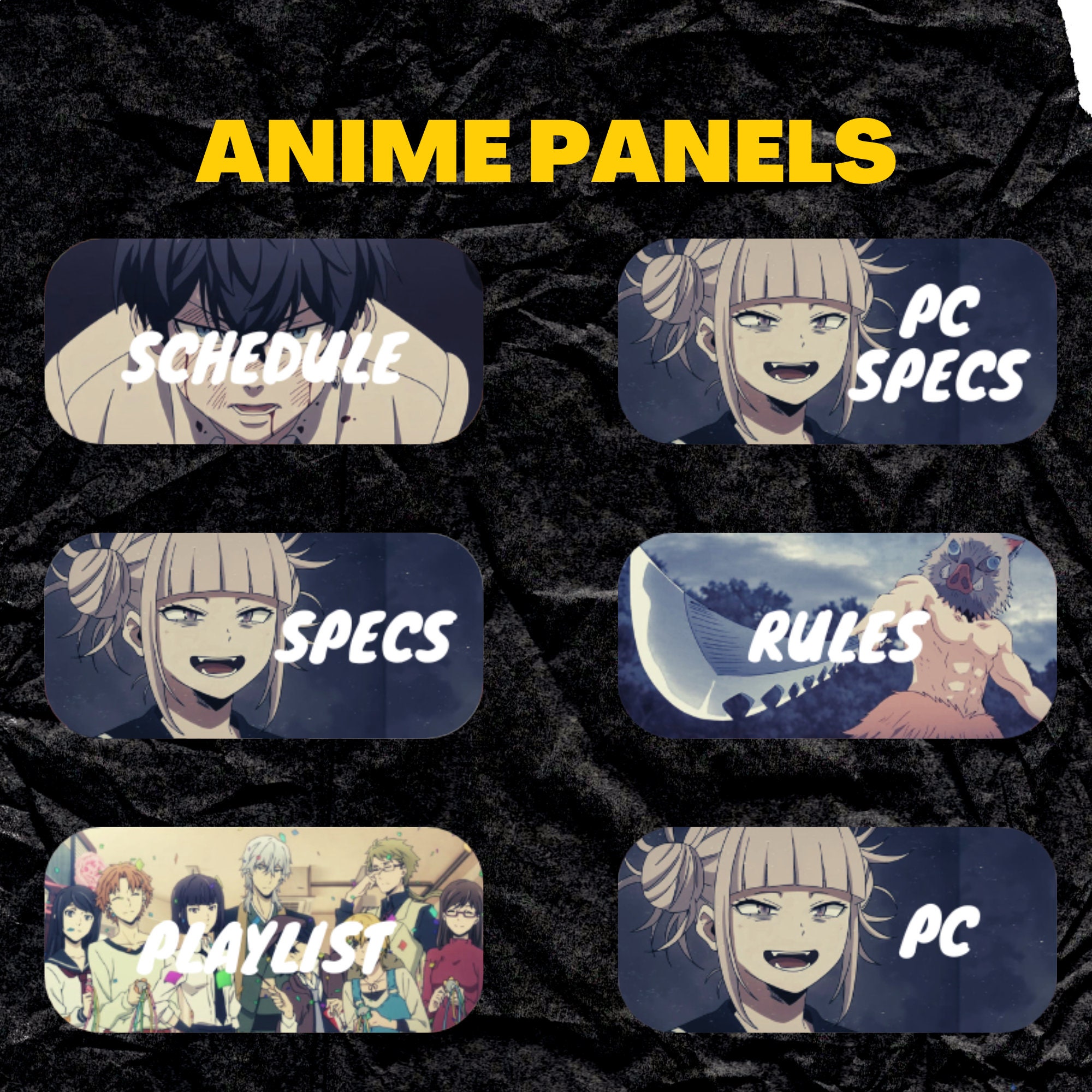 33 NEW Anime Twitch Panels With Rounded Corners 33 Panels About, Links ...