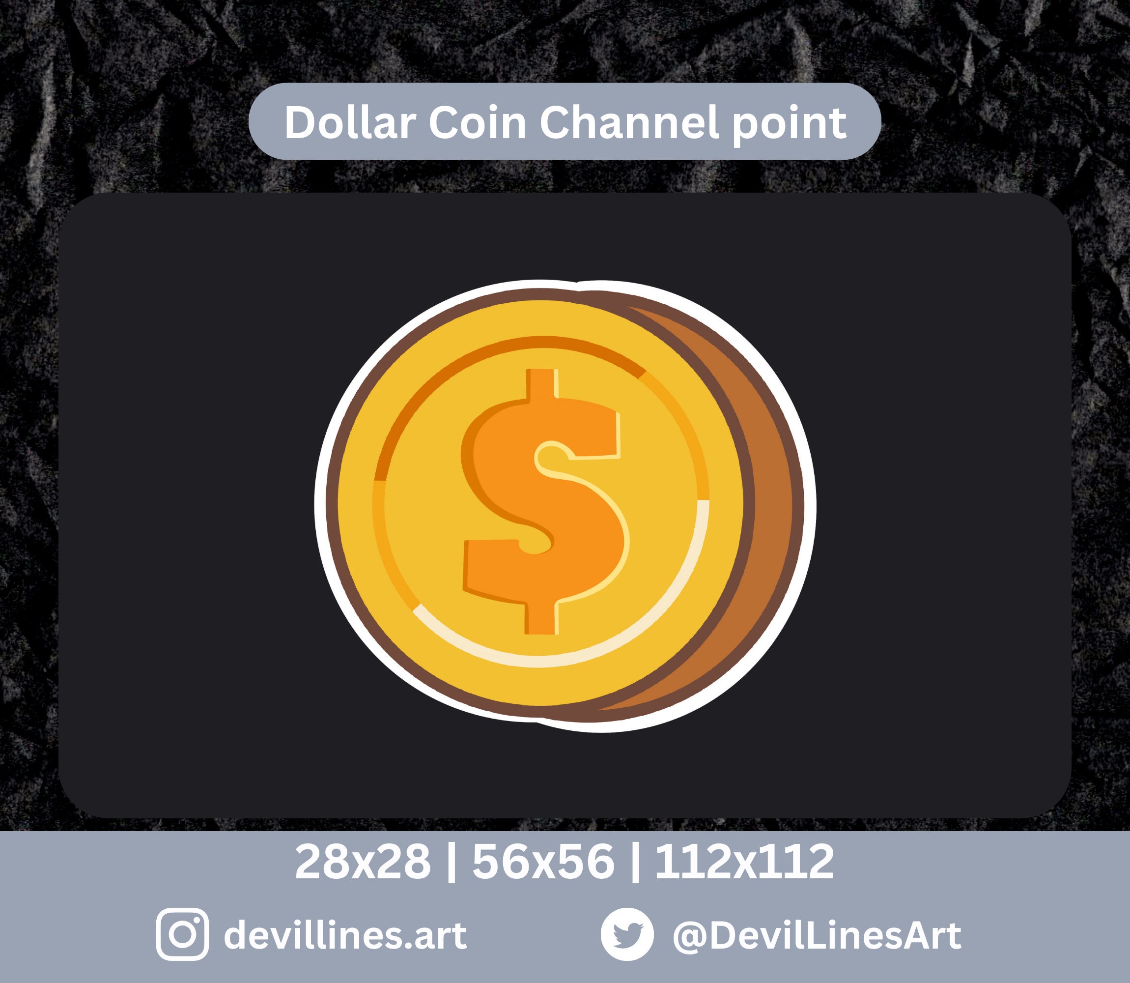 Dollar Coin Twitch Channel Point Instant Download - Etsy