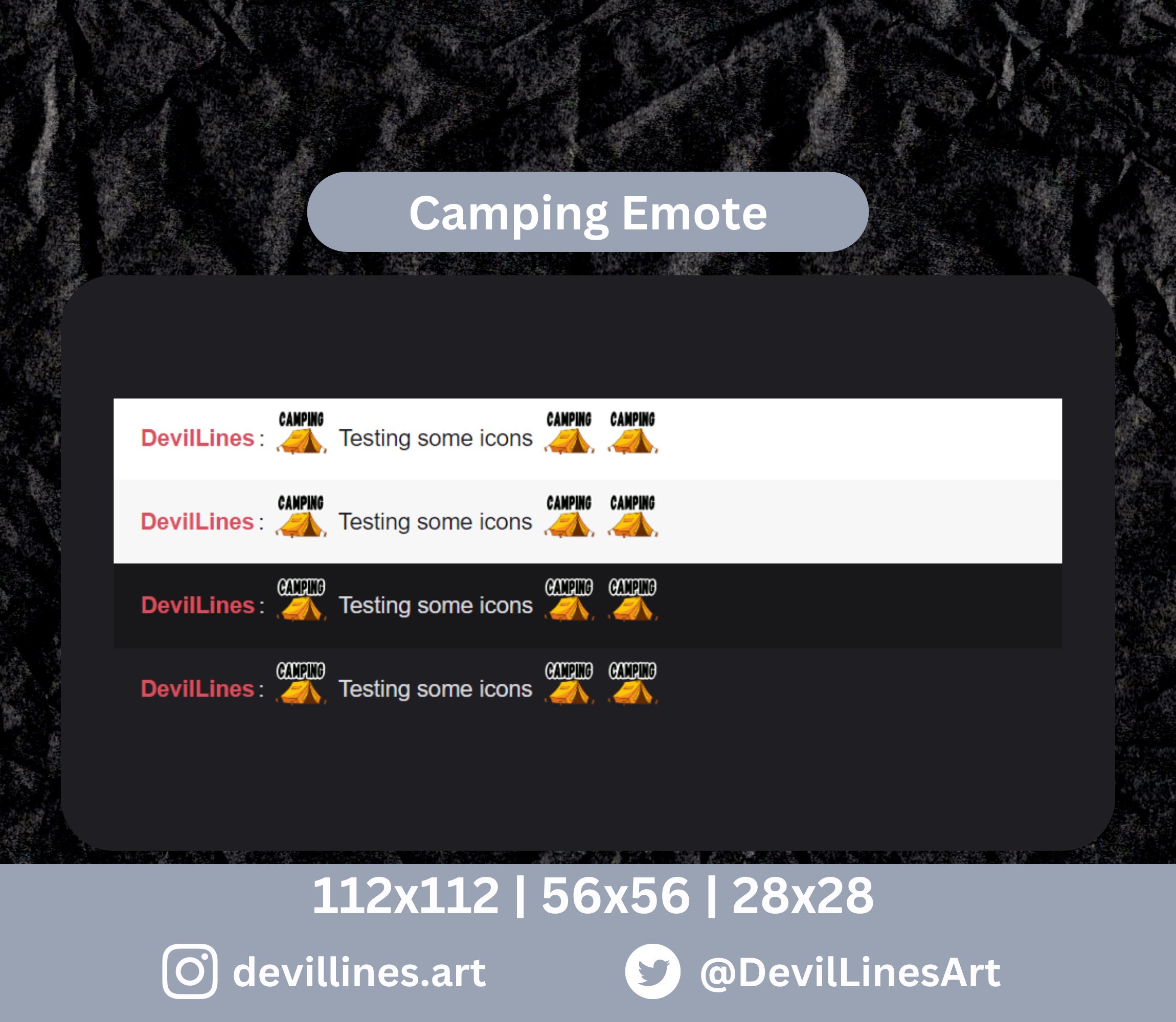 Camping Tent Emote Instant Download Ready to Use Community Emote Camper ...
