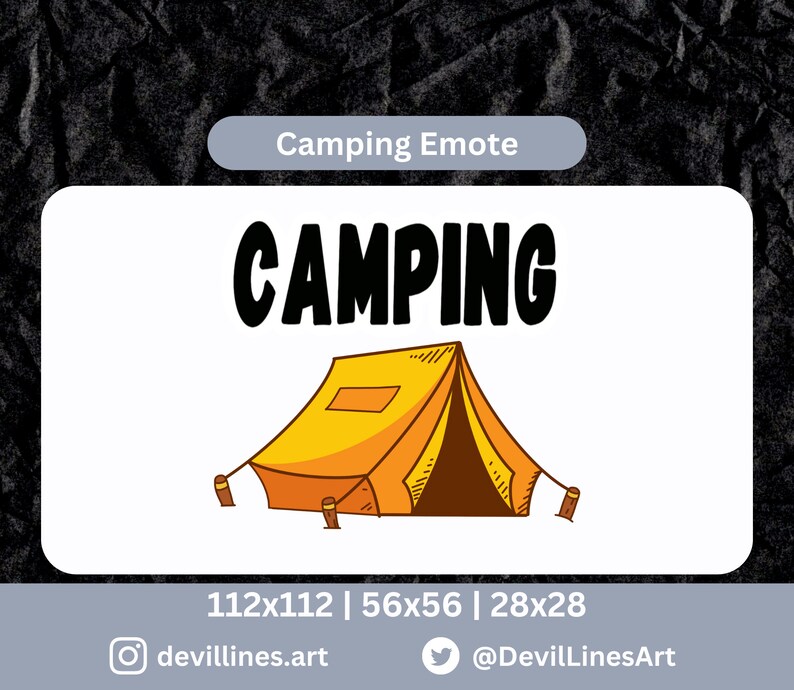 Camping Tent Emote Instant Download Ready to Use Community Emote Camper ...