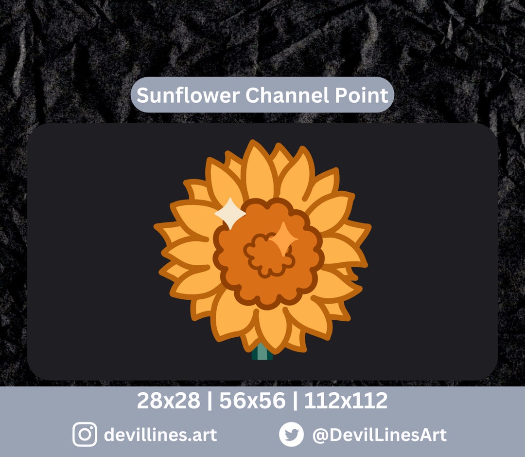 Twitch Sunflower Emote Channel Point Badge Streamer Graphics Soft Ready ...