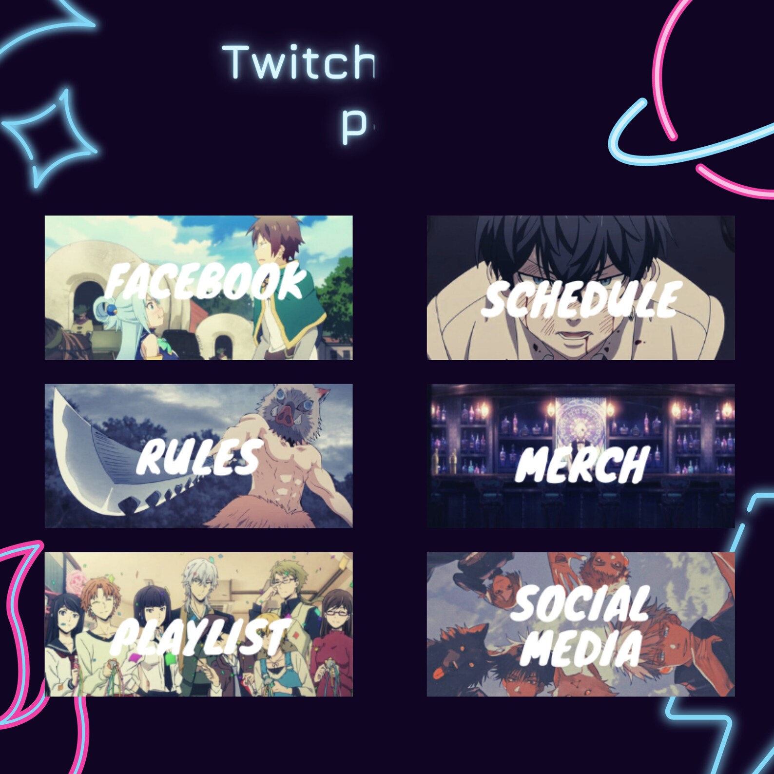 33 Anime Twitch Panels 33 Panels About, Links, Discord, Rules, Donate ...