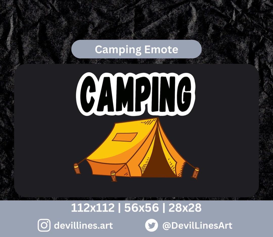Camping Tent Emote Instant Download Ready to Use Community Emote Camper ...