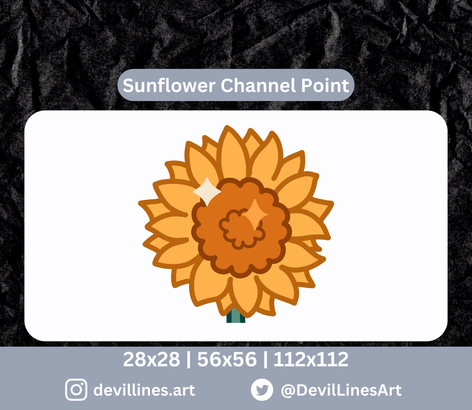 Twitch Sunflower Emote Channel Point Badge Streamer - Etsy