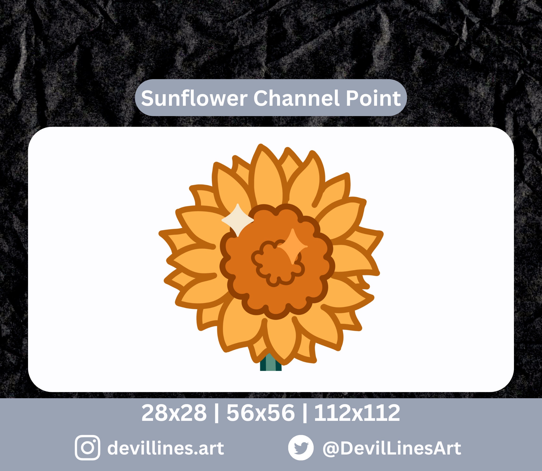 Twitch Sunflower Emote Channel Point Badge Streamer - Etsy