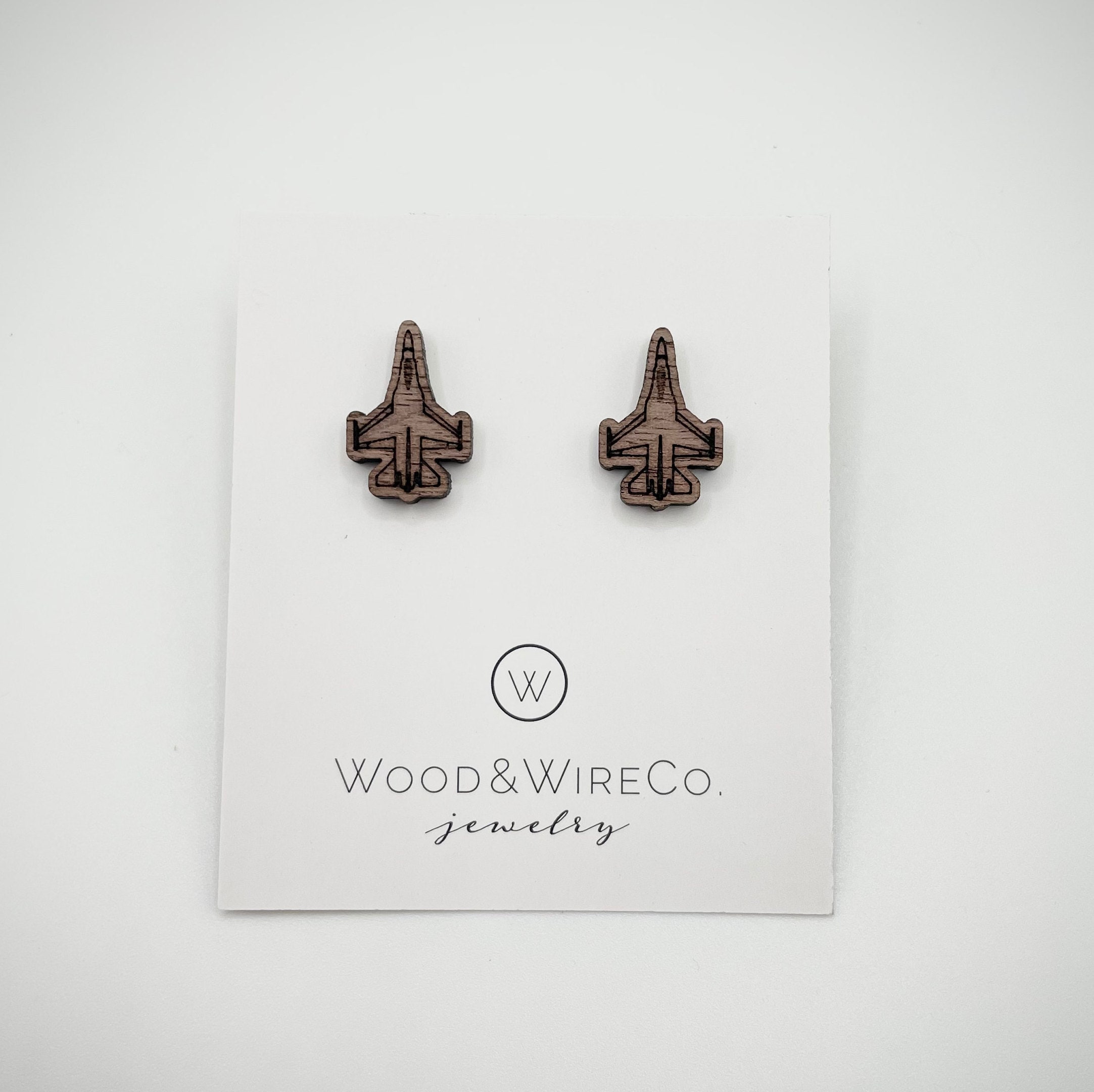 F-16 Viper Stud Earrings Solid Hardwood Stud Earrings Air - Etsy