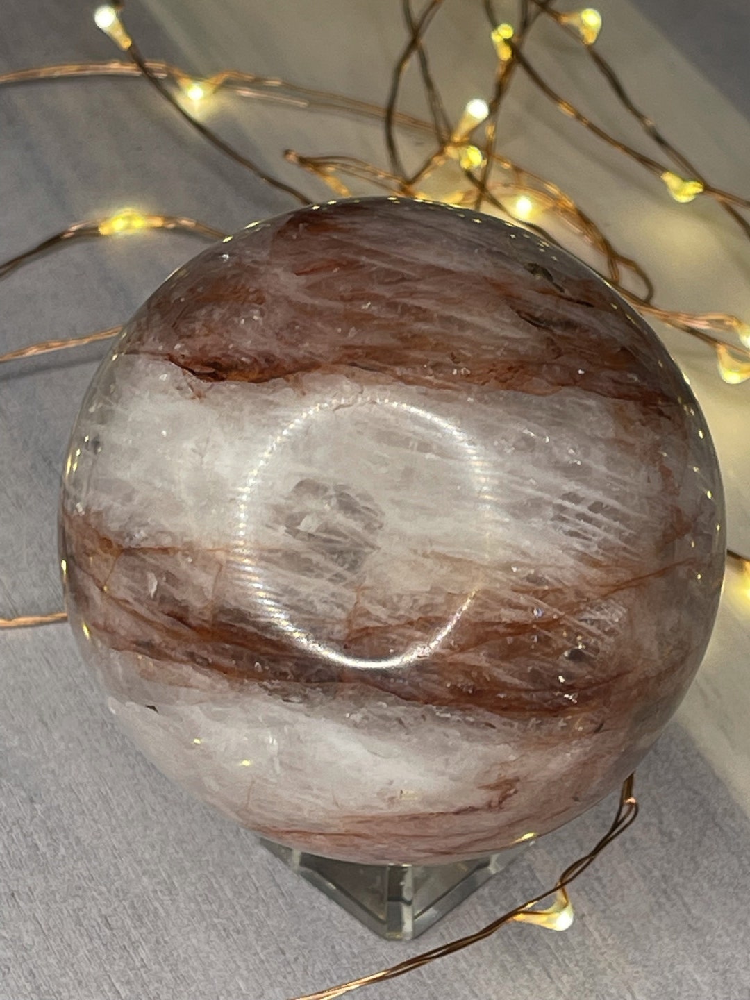 FIRE QUARTZ SPHERE With Flash and Rainbows 7.6cm 458g 16.1oz - Etsy