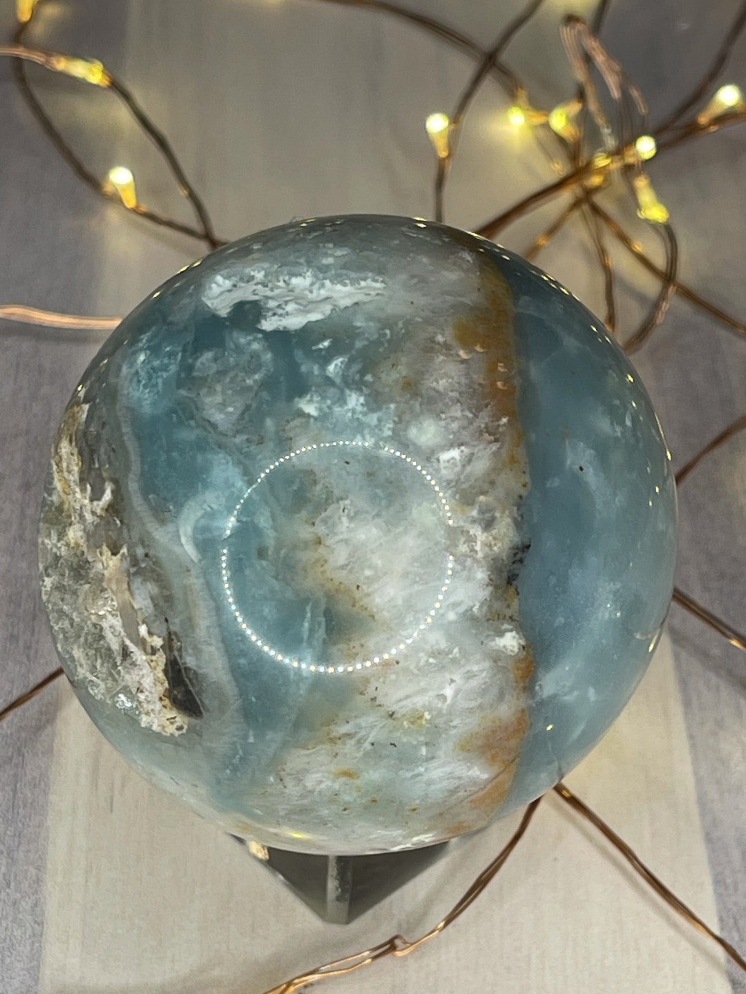 BLUE CARIBBEAN CALCITE Sphere 6.9cm 332g 11.7oz - Etsy
