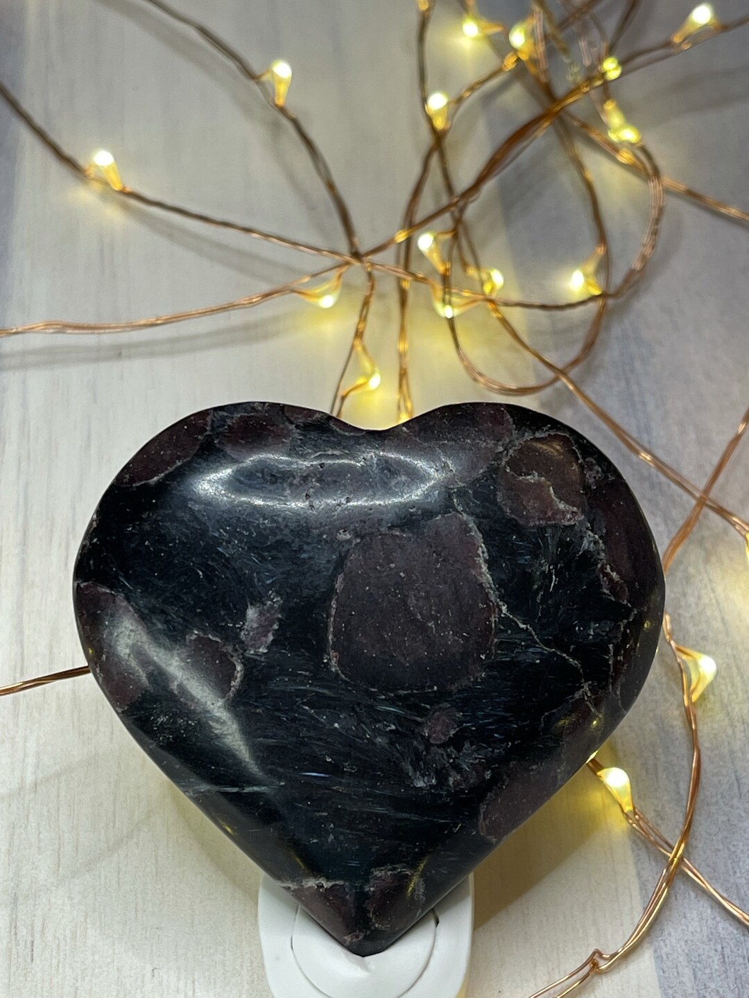 RARE GARNET IN Astrophyllite Heart 6x5.6x2.2 114g 4oz - Etsy