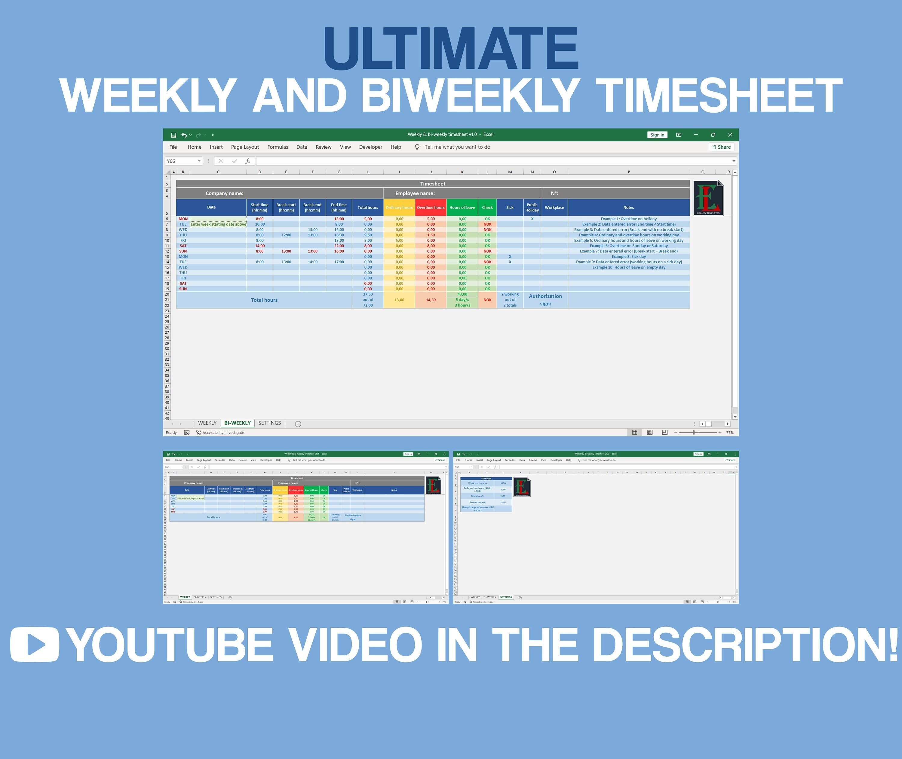 Automated Timesheet Excel Template