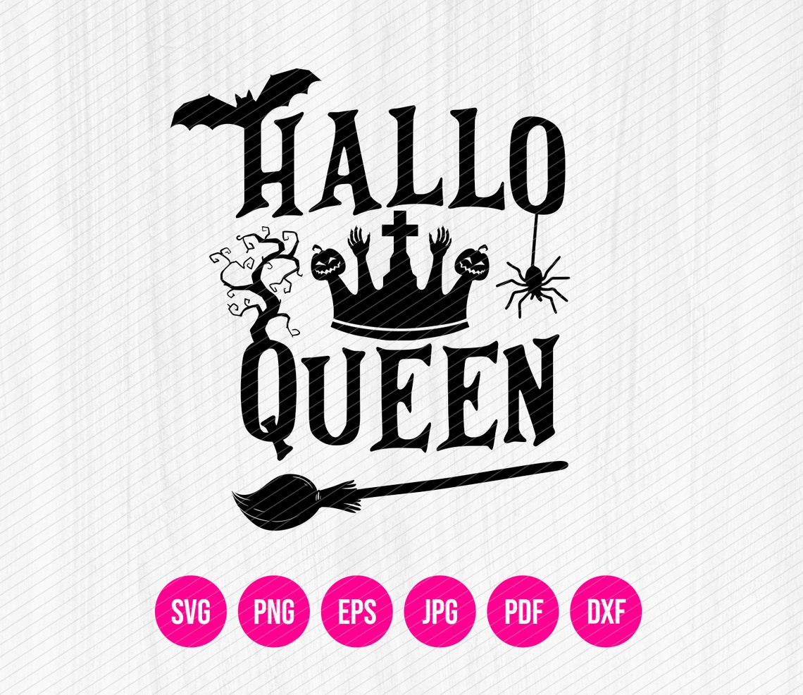 Halloween SVG PNG | Hallo Queen Svg | Spooky Svg Png | Bat Svg | Retro ...
