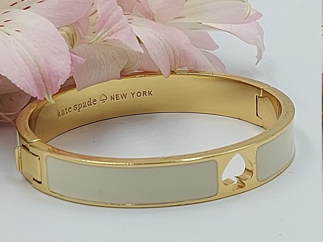 Vintage Iconic Kate Spade Gold Plated, Cream Tone Enamel Inset Bracelet ...