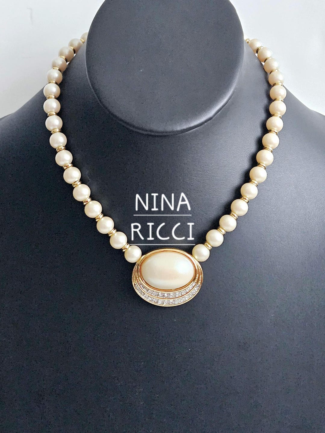 1980's Nina Ricci/d'orlan 22K Gold Triple-plated Pearl & Swarovski ...