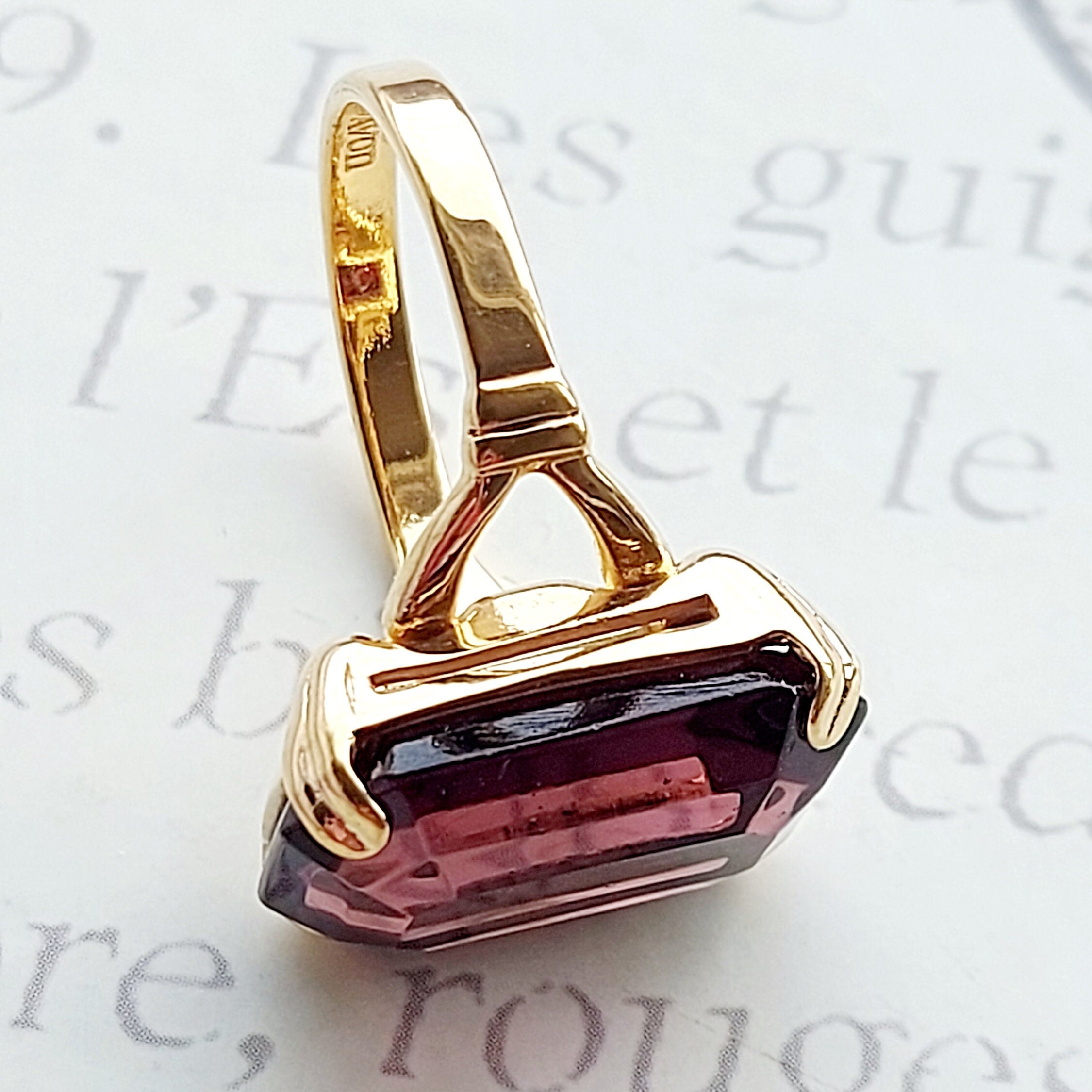 1978 Avon 10K Gold Plated Faux Amethyst Ring, Large Emerald Cut Faux ...